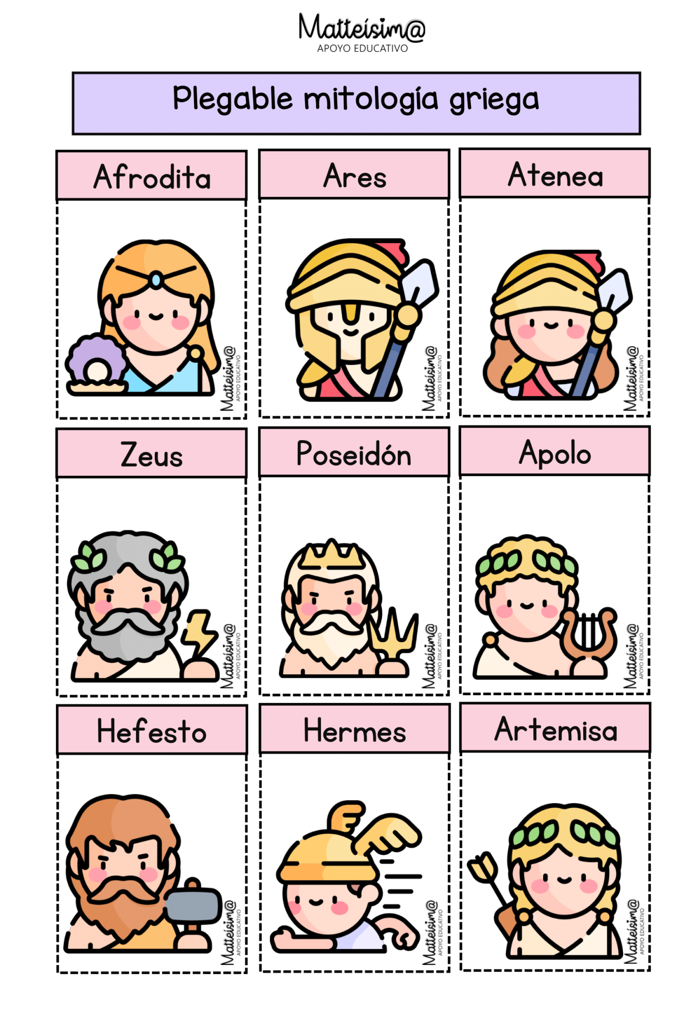 Plegables mitología – Matteisima