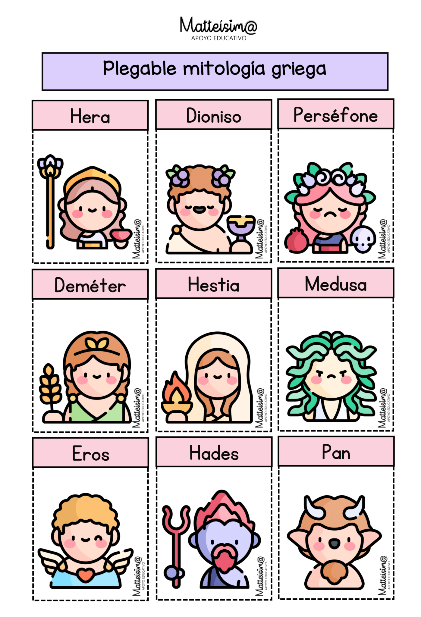 Plegables mitología – Matteisima