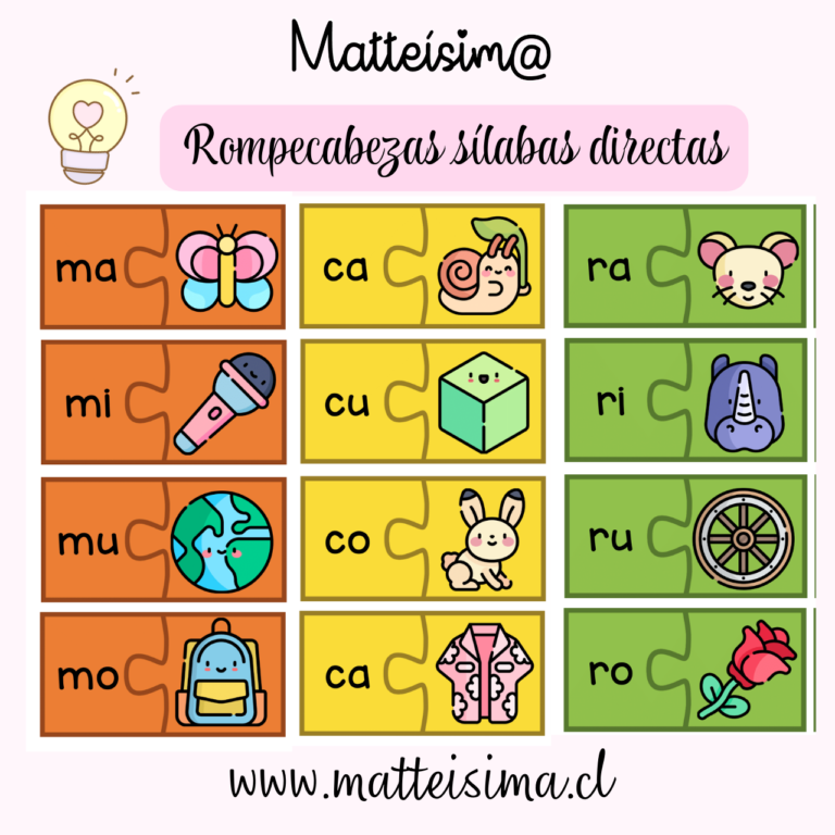 Rompecabezas sílabas directas – Matteisima