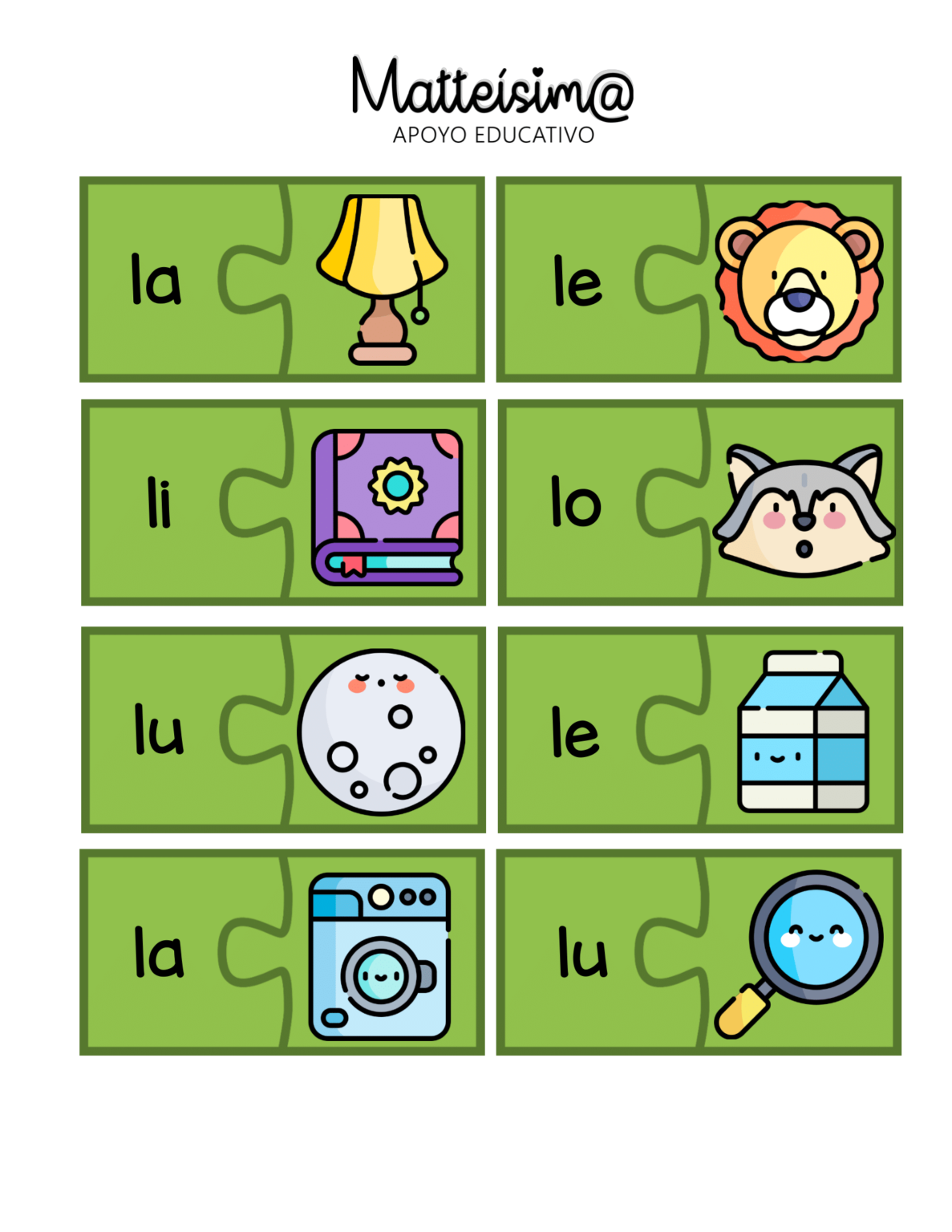 Rompecabezas sílabas directas – Matteisima
