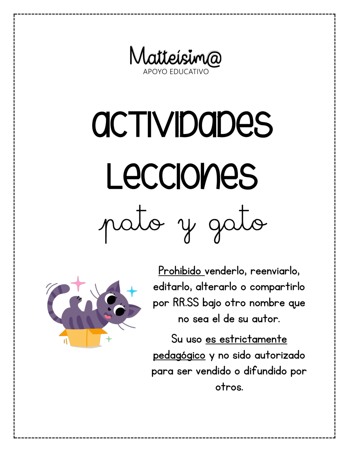 Actividades pato -gato – Matteisima