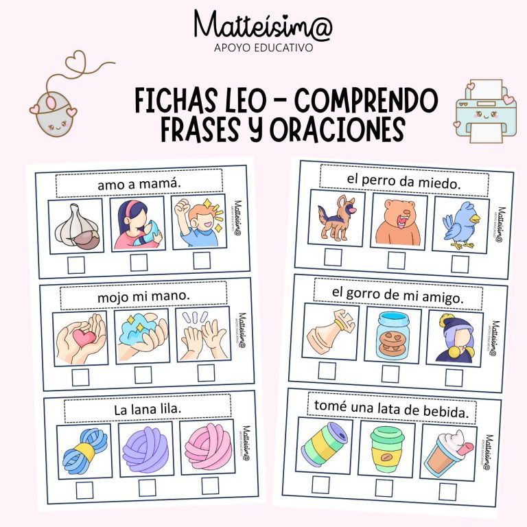 Fichas leo y comprendo frases y oraciones – Matteisima