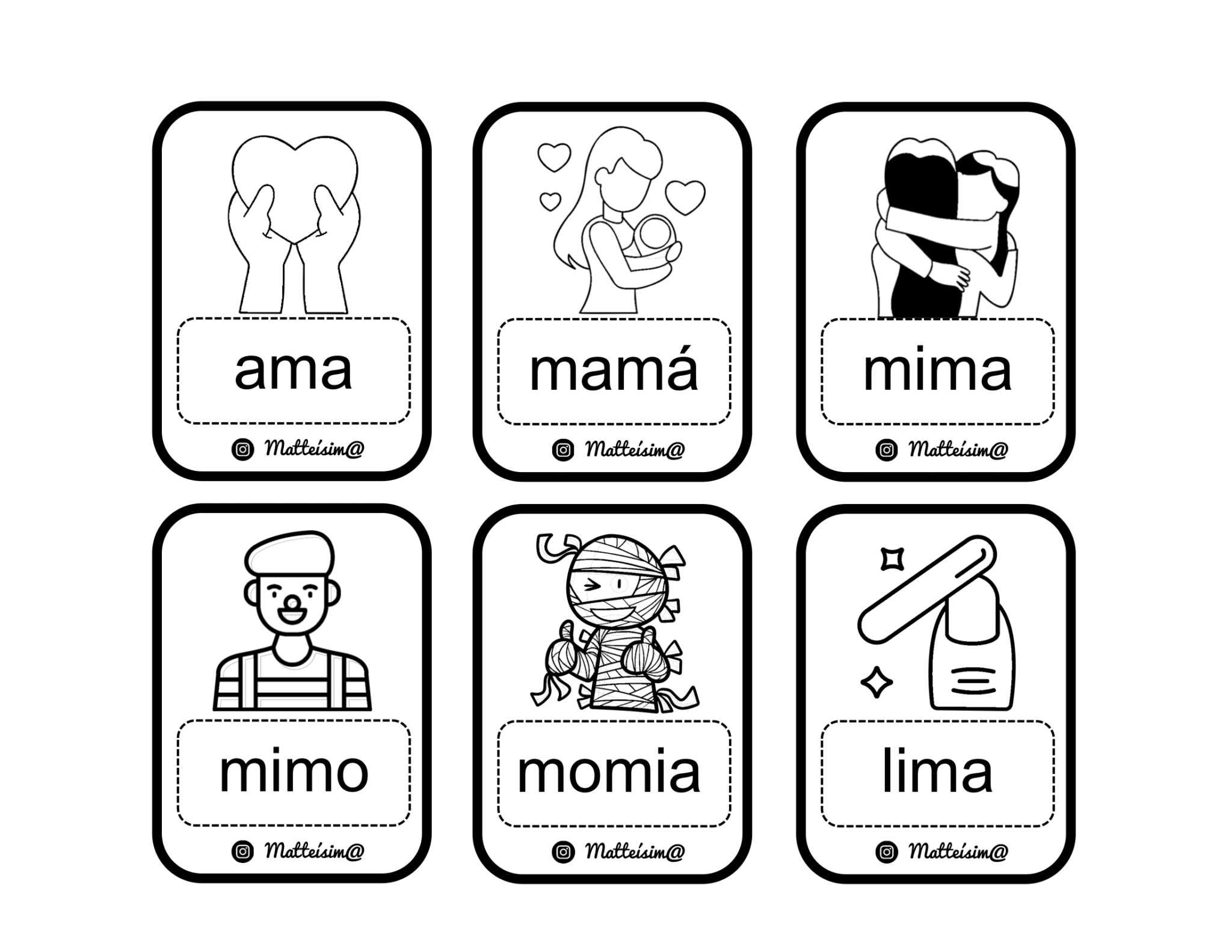 Flashcards primeras consonantes – Matteisima