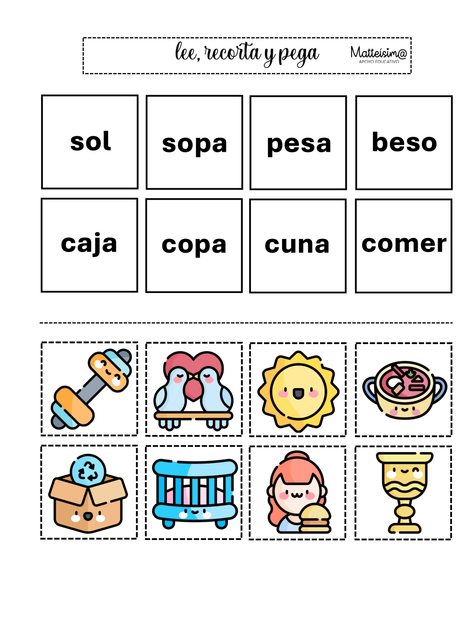 Lee, recorta y pega a COLOR – Matteisima